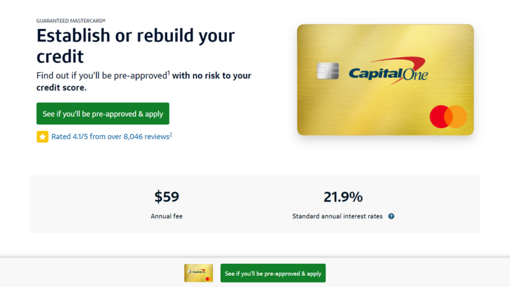 Capital One® Guaranteed Mastercard® Review: Rebuild your credit! - More ...