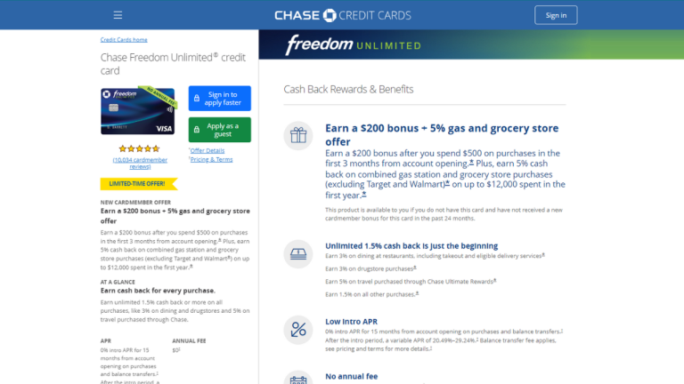 Chase Freedom Unlimited® Credit Card Review: Earn Effortlessly - More ...